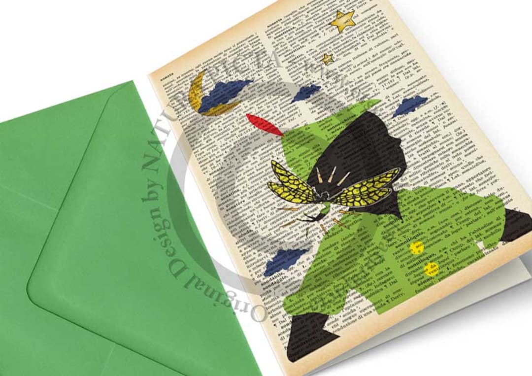 Peter Pan & Tinker Bell Card- Peter Pan Card- Custom Card- Peter Pan ...