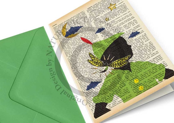 Peter Pan & Tinker Bell Card Peter Pan Card Custom Card | Etsy