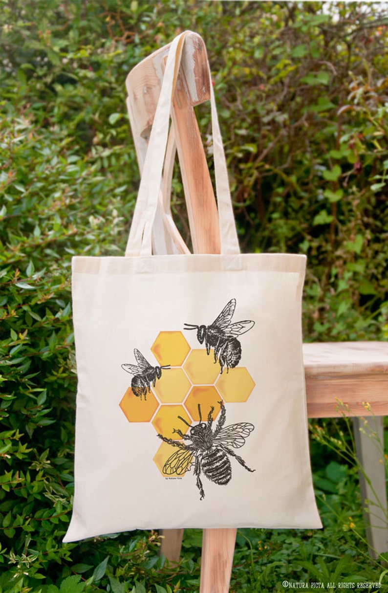 Bee Tote Bag Honey Bee Tote Bag Save the Bees Tote Insect | Etsy