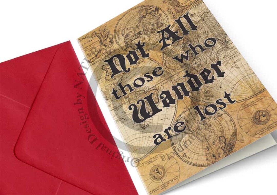 Tolkien Card: 'not All Who Wander' Handmade Literary Card - Etsy