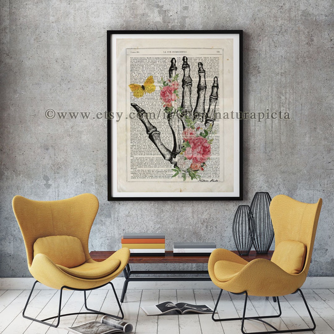 Skeleton Hand Poster, Human Hand Poster, Anatomical Poster, Anatomy ...