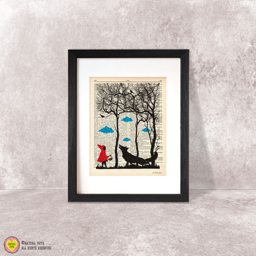 Little Red Riding Hood & Big Bad Wolf Print, Little Red Cap Print, Big ...