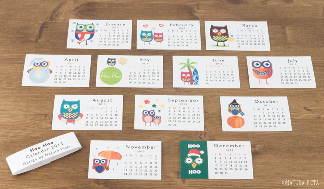2025 Owl Desk Calendar: Mini Custom Calendar by NATURAPICTA - Etsy