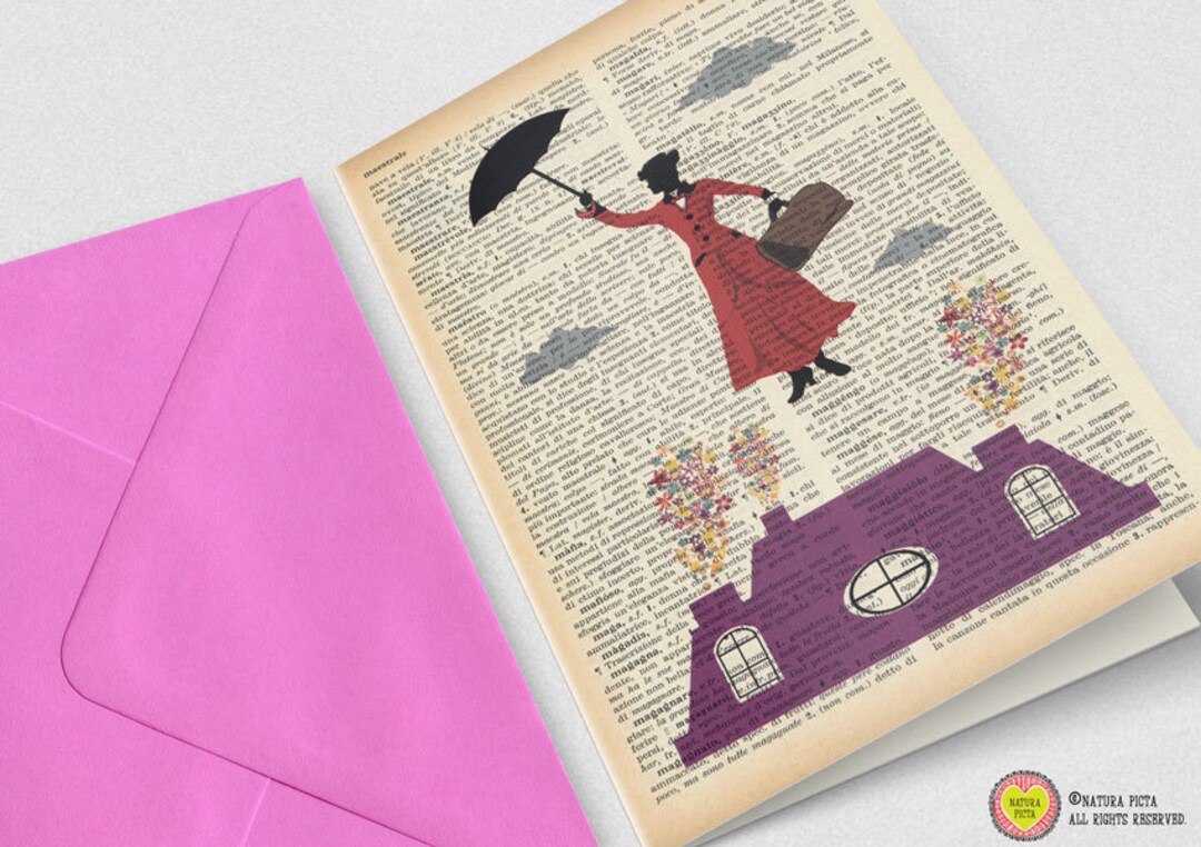 Mary Poppins Handmade Card: Fairy Tale Greeting Card - Etsy