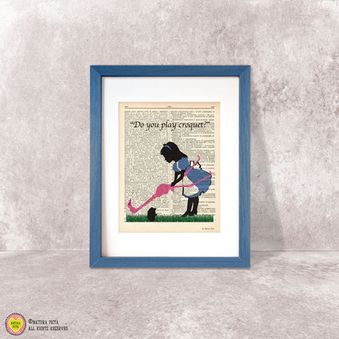 Alice Plays Croquet Print-alice in Wonderland Print-alice Book Art ...