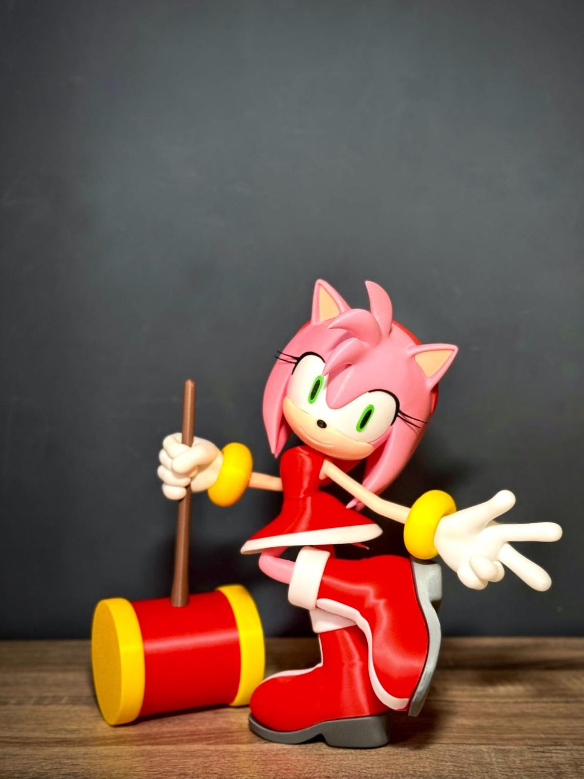 Amy Rose Sonic STL 3D Print Model | Multi-part Figure | Hammer Pose ...