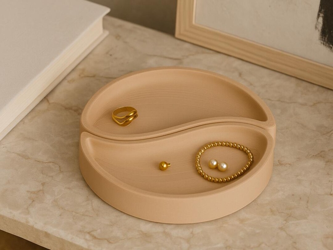 Yin Yang Tray STL File | Dual Dish Jewelry Organizer | Minimalist Home ...