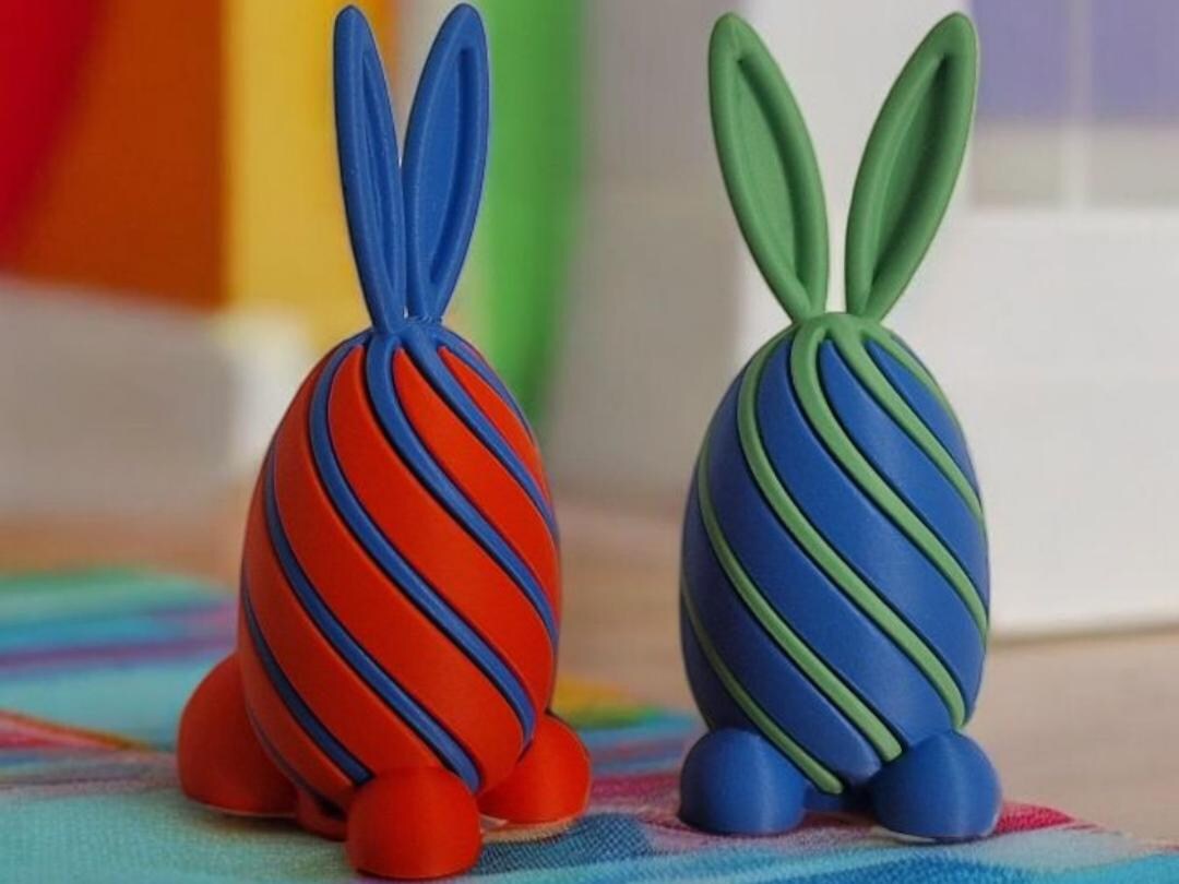 Spiral Easter Bunny Egg Fidget STL | 3D Print Bunny Toy | Easter Decor ...