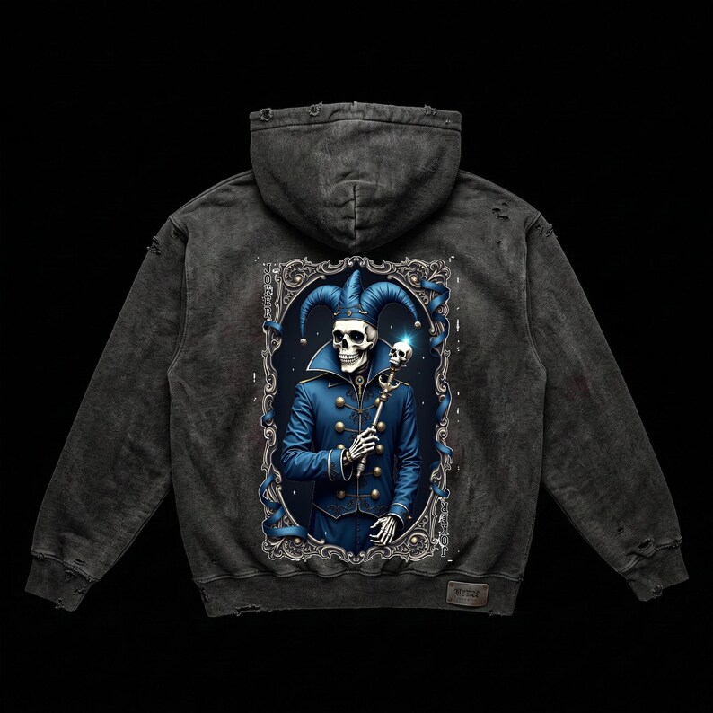 Gothic Skeleton Joker PNG, Dark Academia Skeleton Jester Sublimation ...