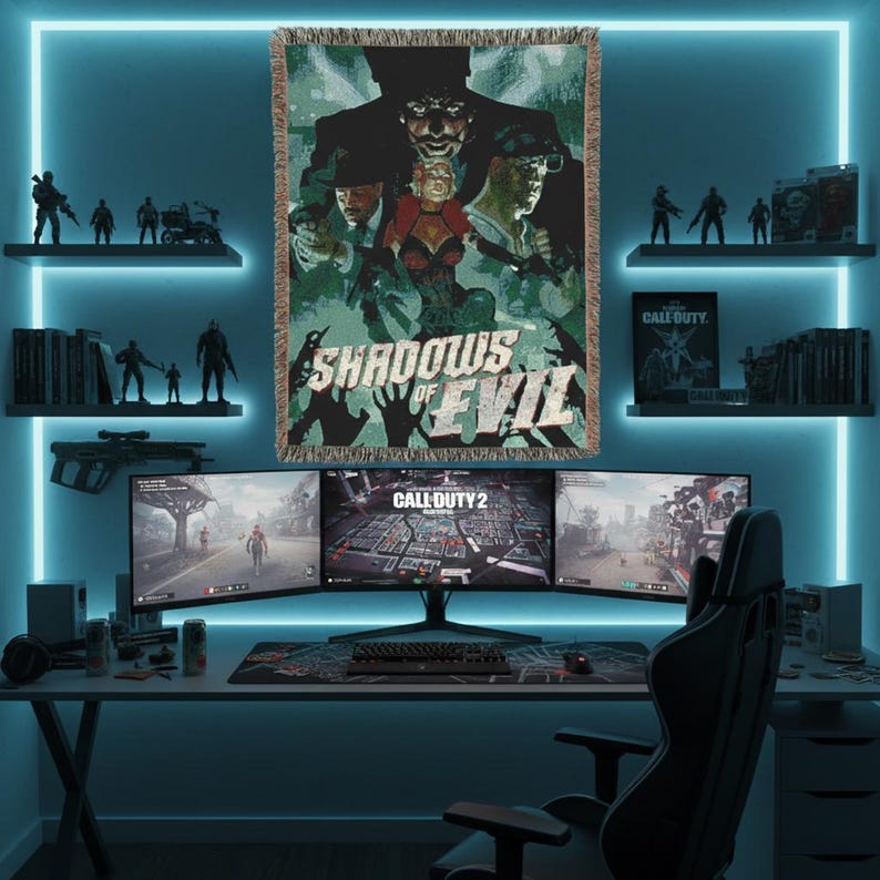 Shadows of Evil Zombies Woven Tapestry Blanket, Call of Duty Zombies ...