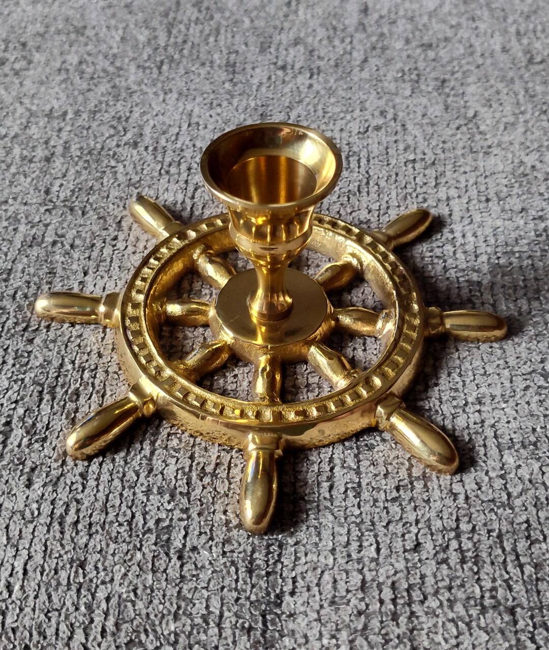 Vintage Brass Nautical Ship Helm Wheel Candlestick Holder - Etsy