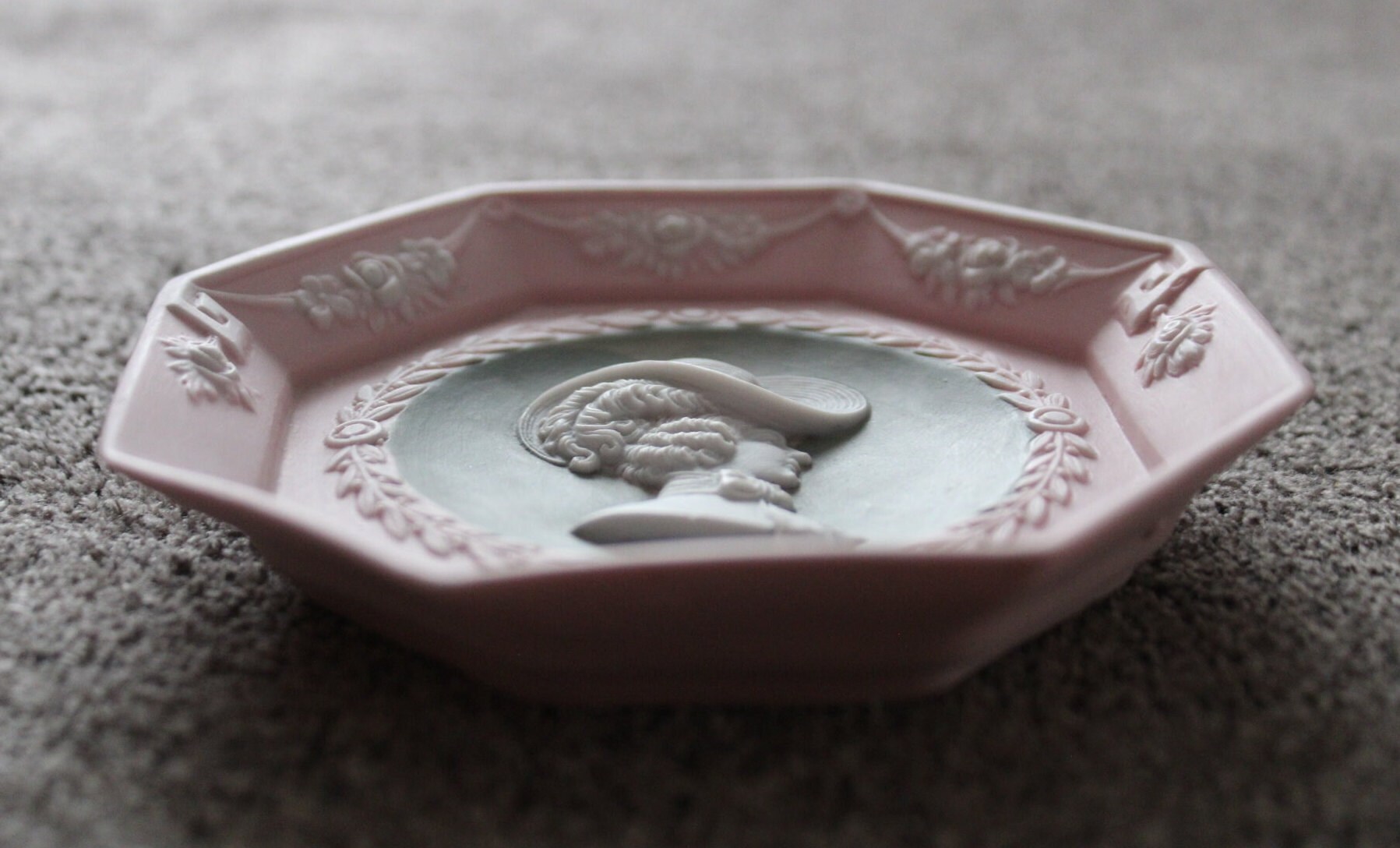 Antique Schafer & Vater Pink Jasperware Victorian Cameo Plaque | Made ...