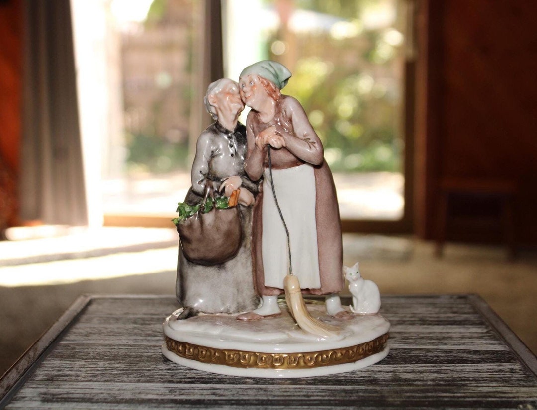 Rare Capodimonte Porcelain Figurine by Giuseppe Cappe "two Women ...