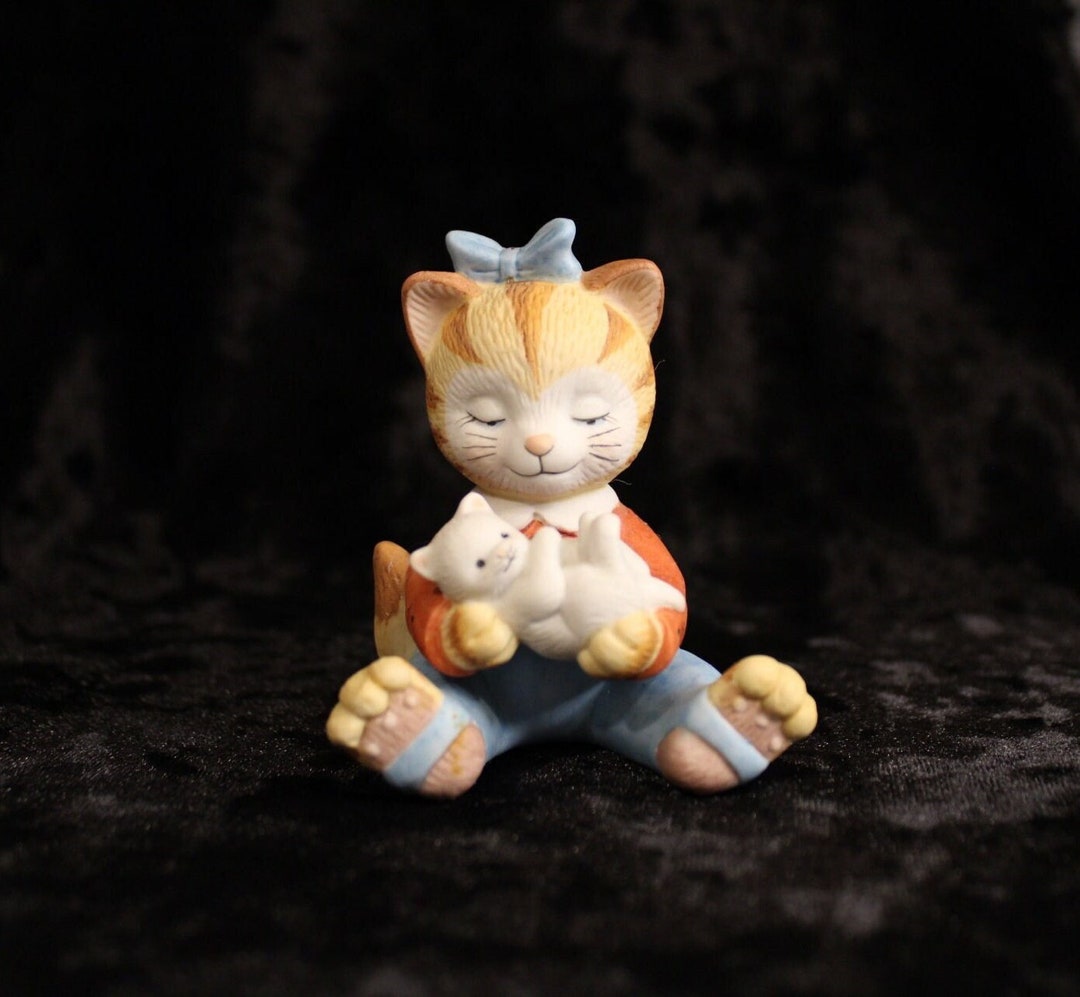 Bronson Collectibles Orange Tabby Cat Holding a Kitten 1993 - Etsy