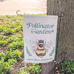 Pollinator Garden Sign With Bee, Native Plants, Butterfly Garden, Bee ...