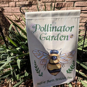 Pollinator Garden Sign With Bee, Native Plants, Butterfly Garden, Bee ...