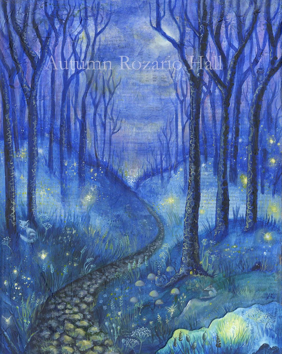Enchanted Forest Fireflies Print 5x7 8x10 11x14 | Etsy
