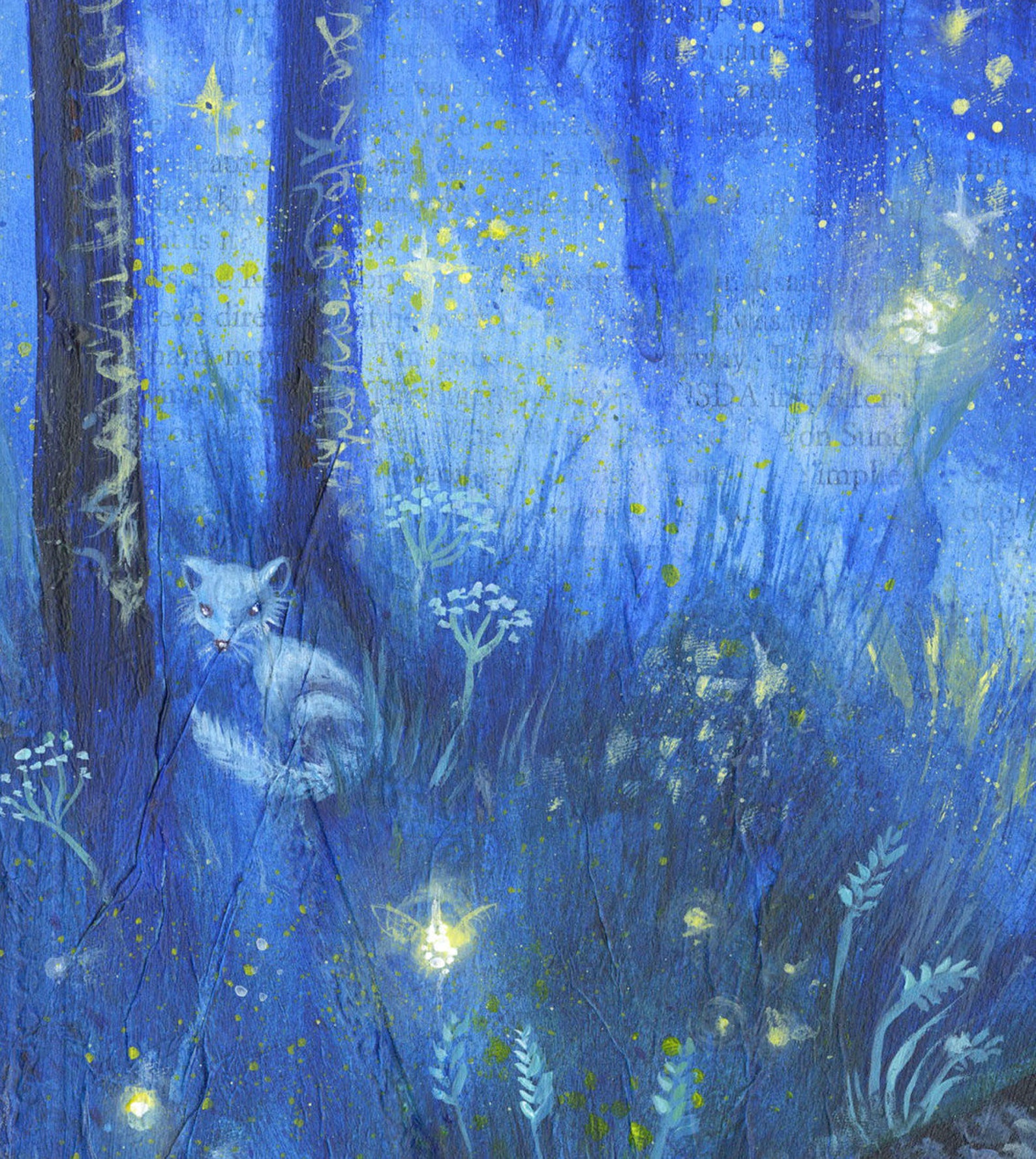 Enchanted Forest Fireflies Print 5x7 8x10 11x14 - Etsy