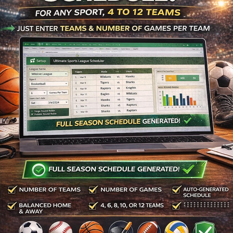 Youth Sports Schedule - Etsy UK