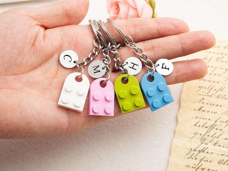 Personalized Initial Heart Keychain Set, Matching Couple Keychains - Etsy