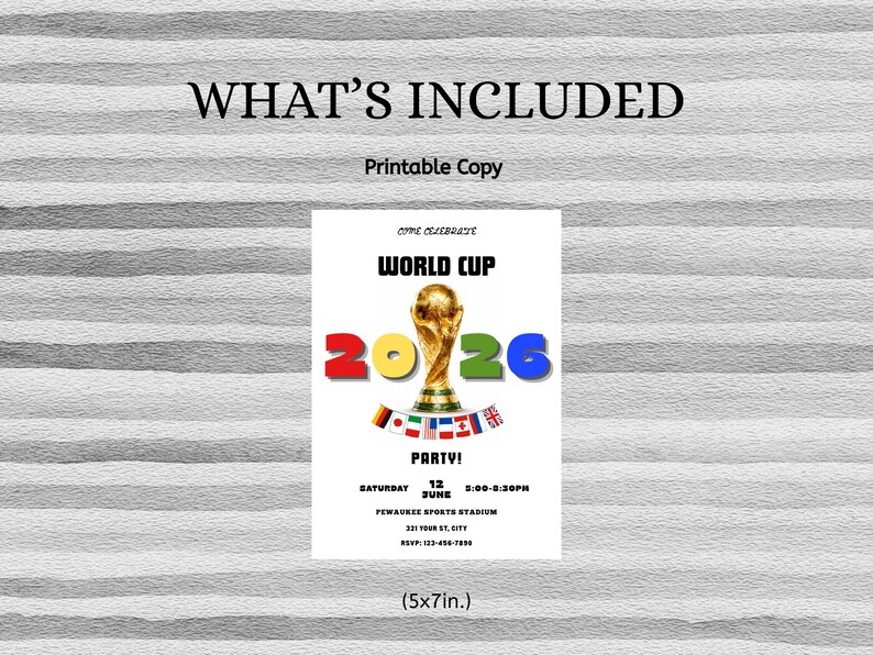 World Cup 2026 Soccer Party Invitation, Watch Party Invite (digital ...