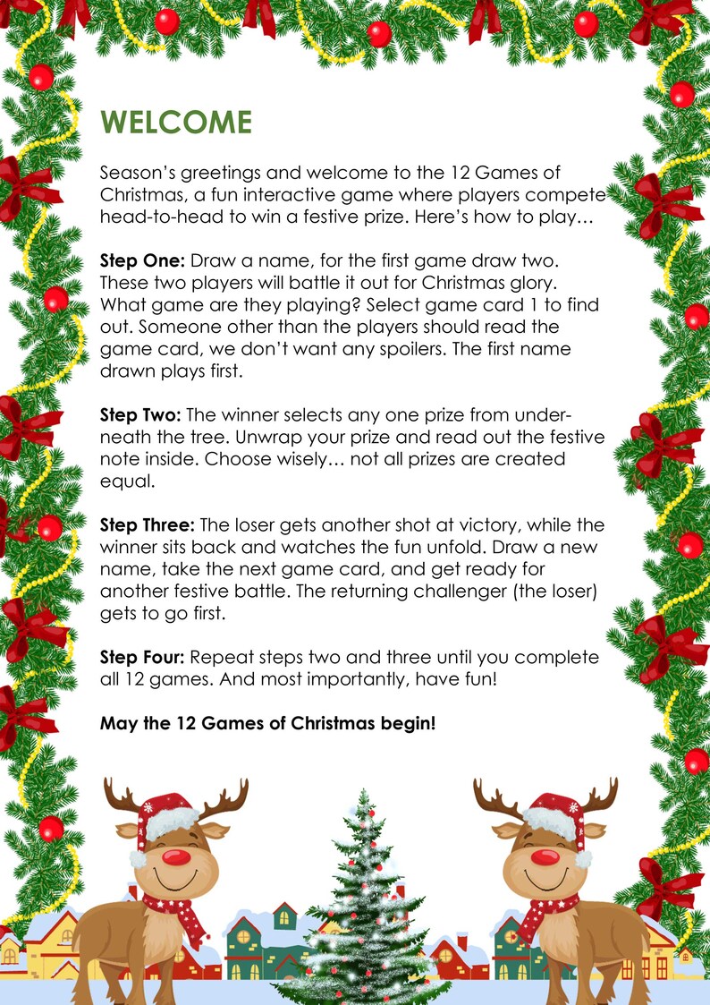 12 Games of Christmas – Printable Holiday Party Game | Instant Download ...