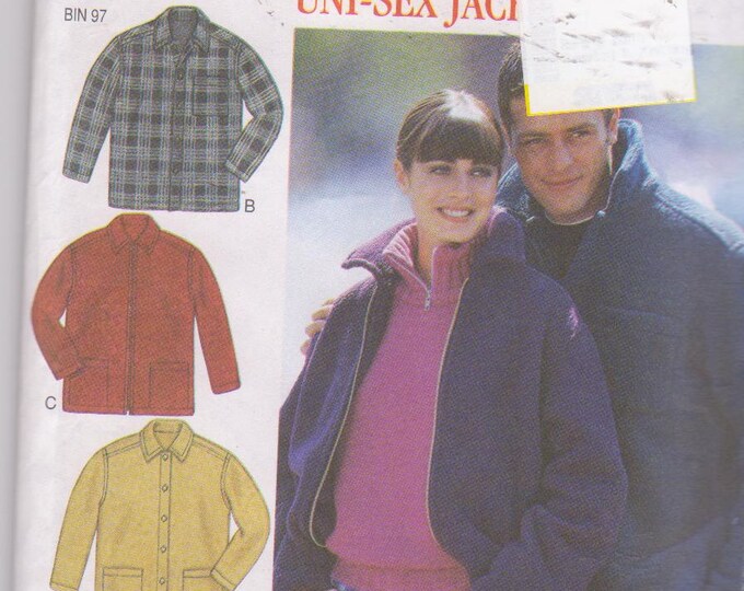 Sewing Pattern for Mens and Womens Loose Fitting Jacket, Zip or Button ...