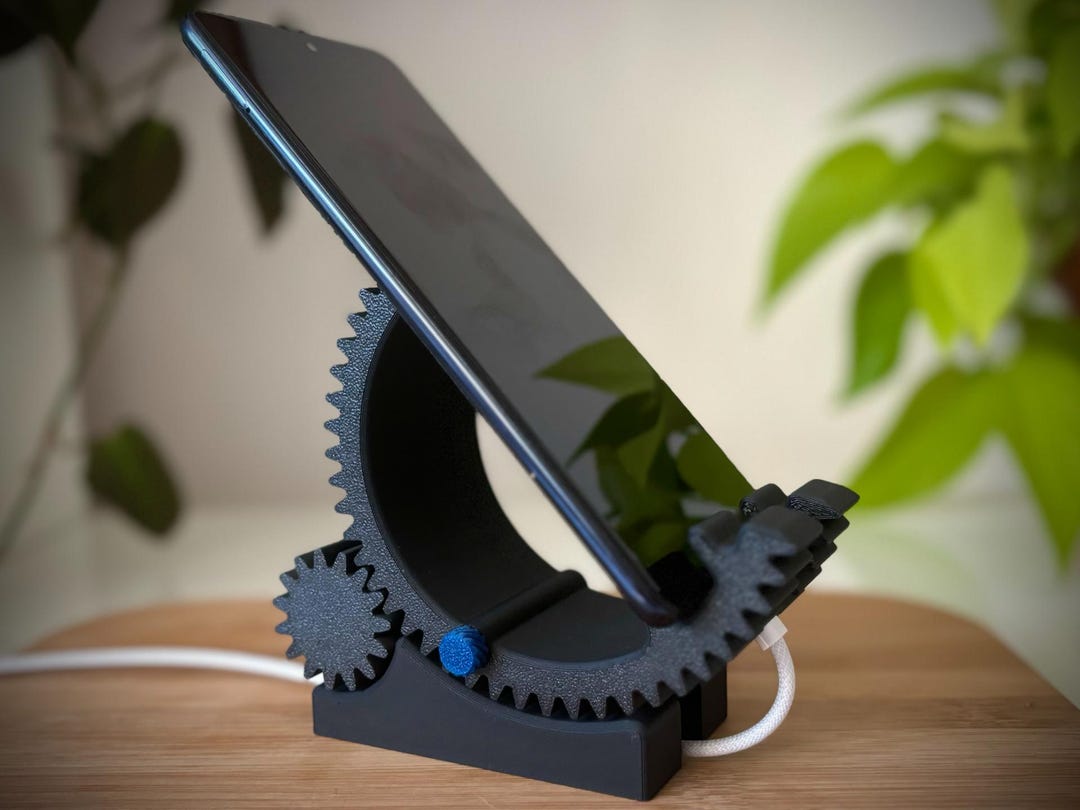 Gear Phone Stand | Adjustable Tilt Desk Holder - Etsy