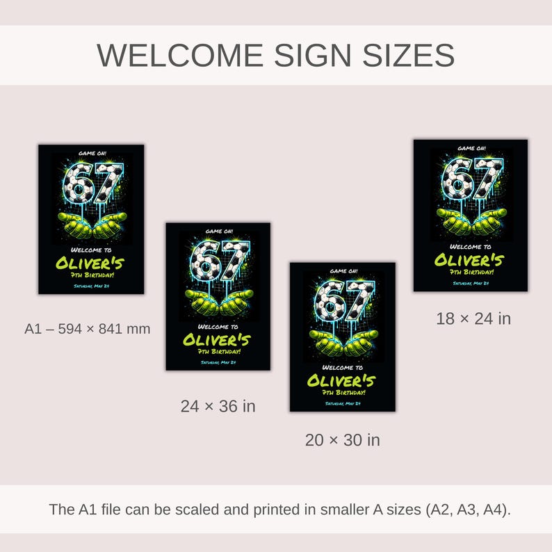 Soccer Birthday Party Welcome Sign Printable, Personalized Soccer Party ...