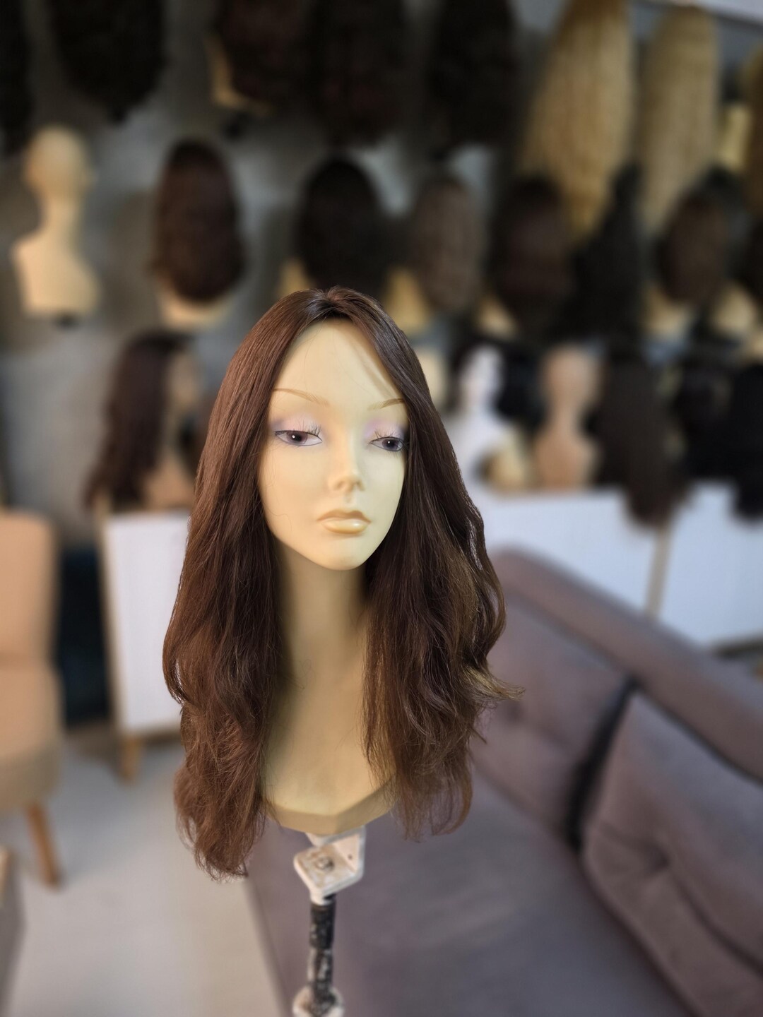 Undyed Turkish Hair Wig | 55cm Wavy Ash Blonde 6.1 | Realistic Dark ...