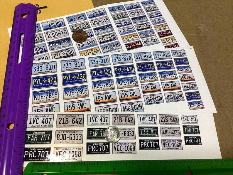 RC Multi Scale License Plate Decals Sheet Set White Waterproof Vinyl - Etsy
