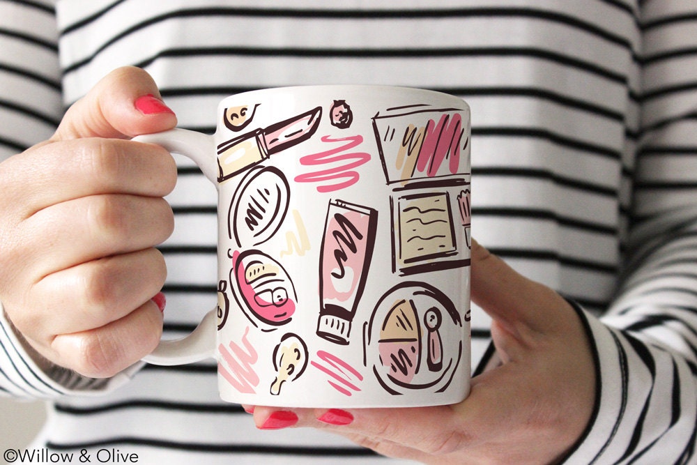 Makeup Mug Makeup Beauty Mug Trendy Mug Mugs for Her - Etsy