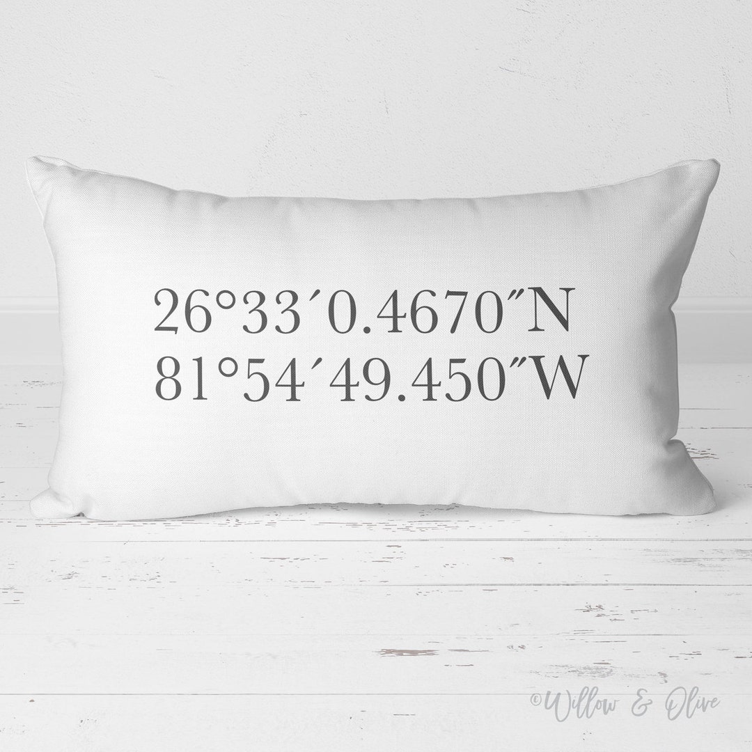 Personalized Coordinates Pillow: Custom GPS Location Gift - Etsy