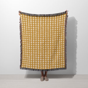 Mid Century Modern Blanket Gold Yellow Home Decor Woven Throw - Etsy