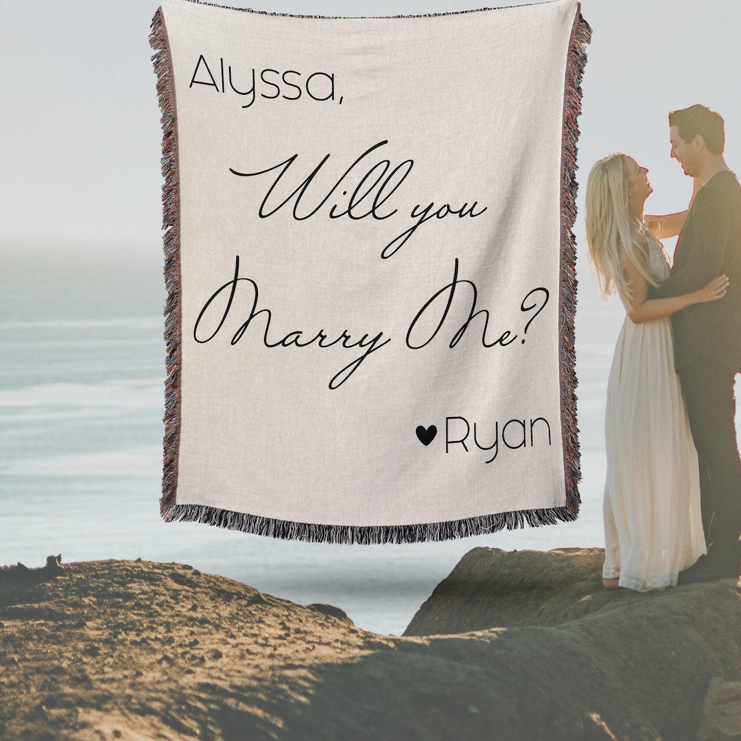 Will You MARRY ME Sign Blanket Marriage Proposal Keepsake Unique ...