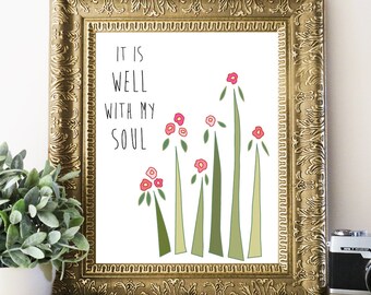 Bible Verse Art Print It is Well With My Soul Print - Etsy