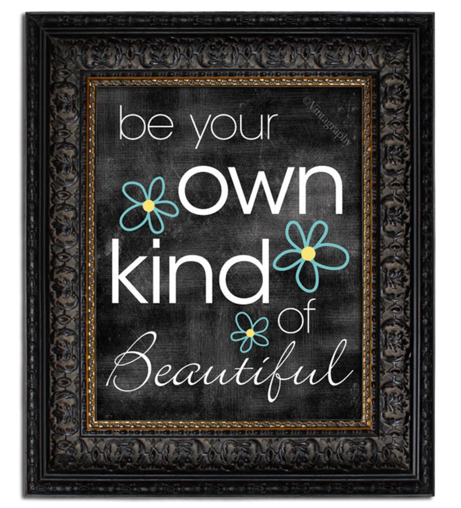 Be Your Own Kind of Beautiful, Typographic Poster, Art Print, Gift Idea ...