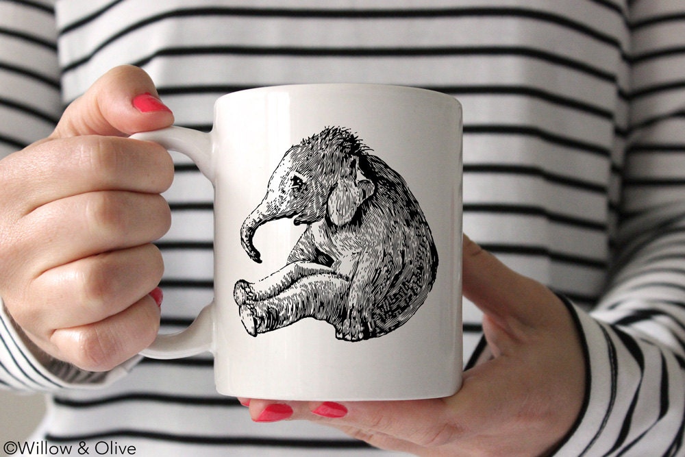 Elephant Mug Baby Elephant Coffee Mug Cute Coffee Mug Gift | Etsy