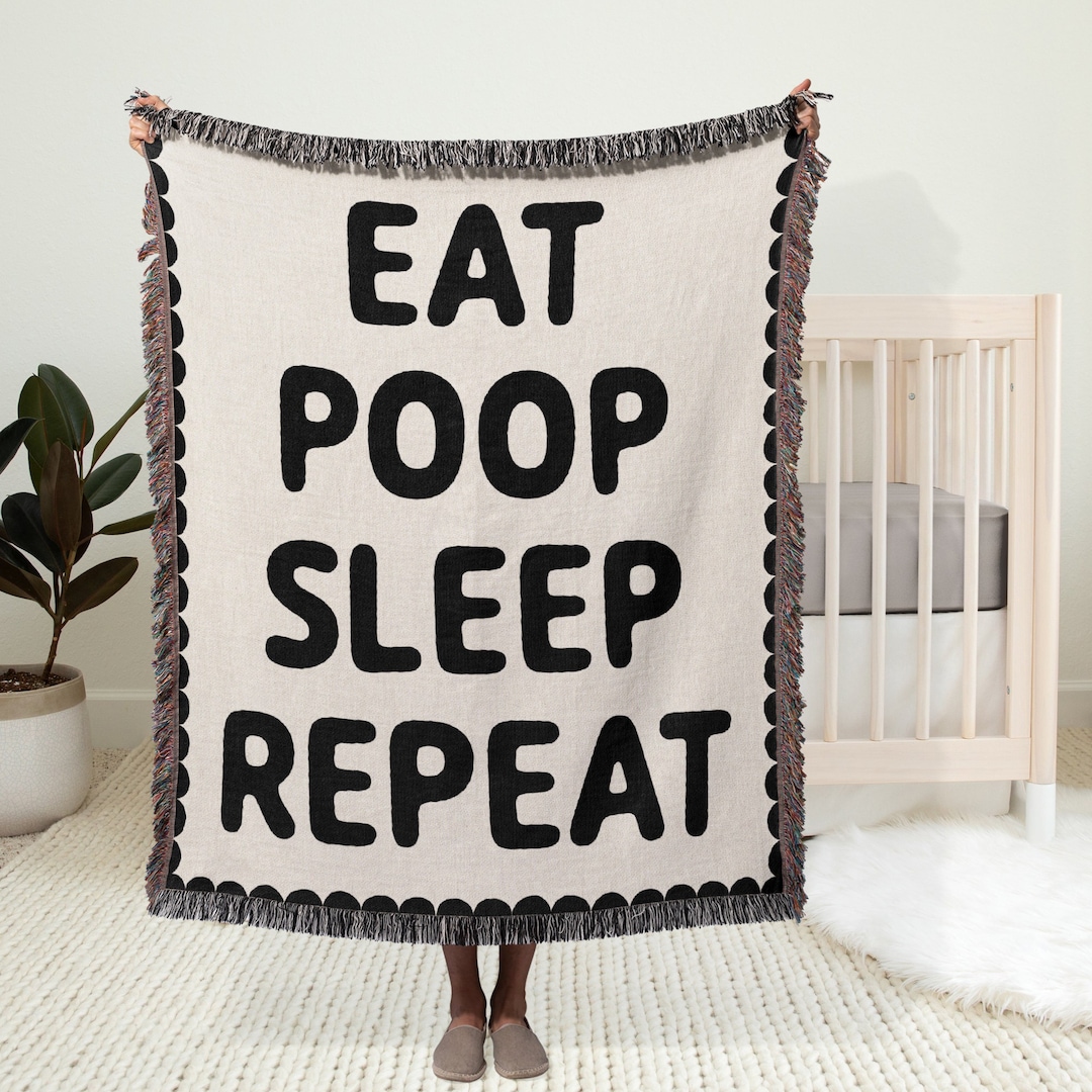 Eat Poop Sleep Repeat Throw Blanket, Kids Room Decor, Funny Blanket ...