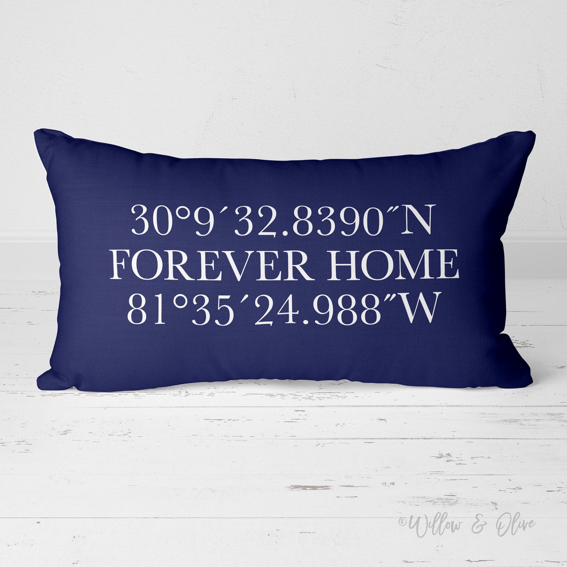 Coordinates Pillow: Custom Latitude Longitude Pillow, Forever Home Gift ...