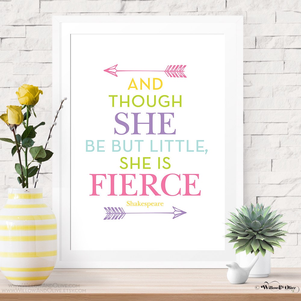 Though She Be but Little She is Fierce Art Print Shakespeare - Etsy