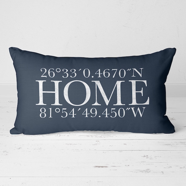 Latitude Longitude Pillow - Etsy