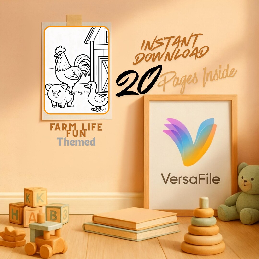 Farm Life Fun Themed Coloring Pages for Kids | Printable Activity Book ...