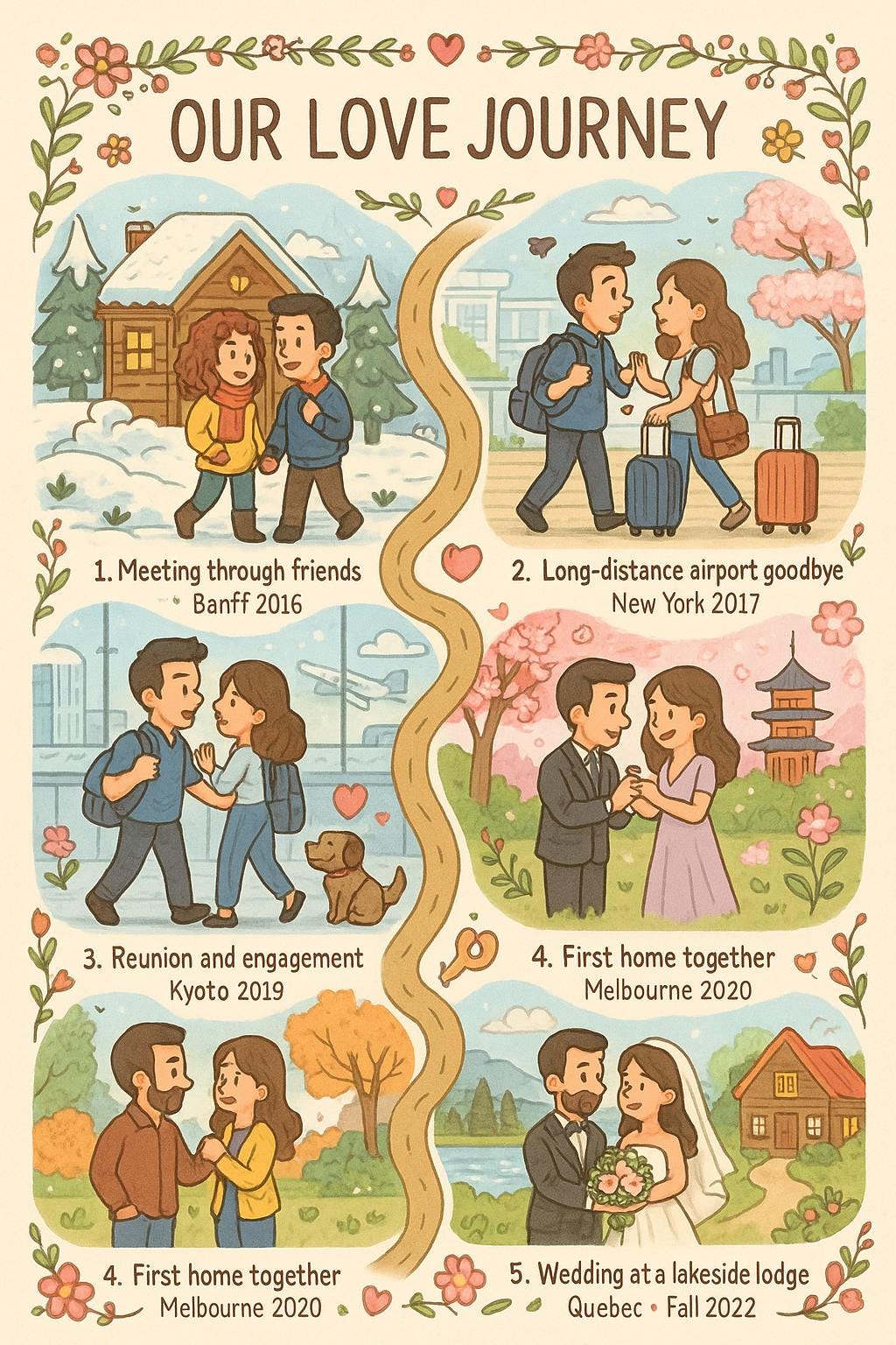 Personalized Love Story Map: Custom Couple Timeline Art | Gift for ...