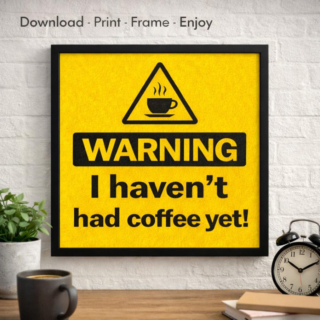 Dark Humor Coffee Warning Sign for Work Desk Decor - Aggressive ...