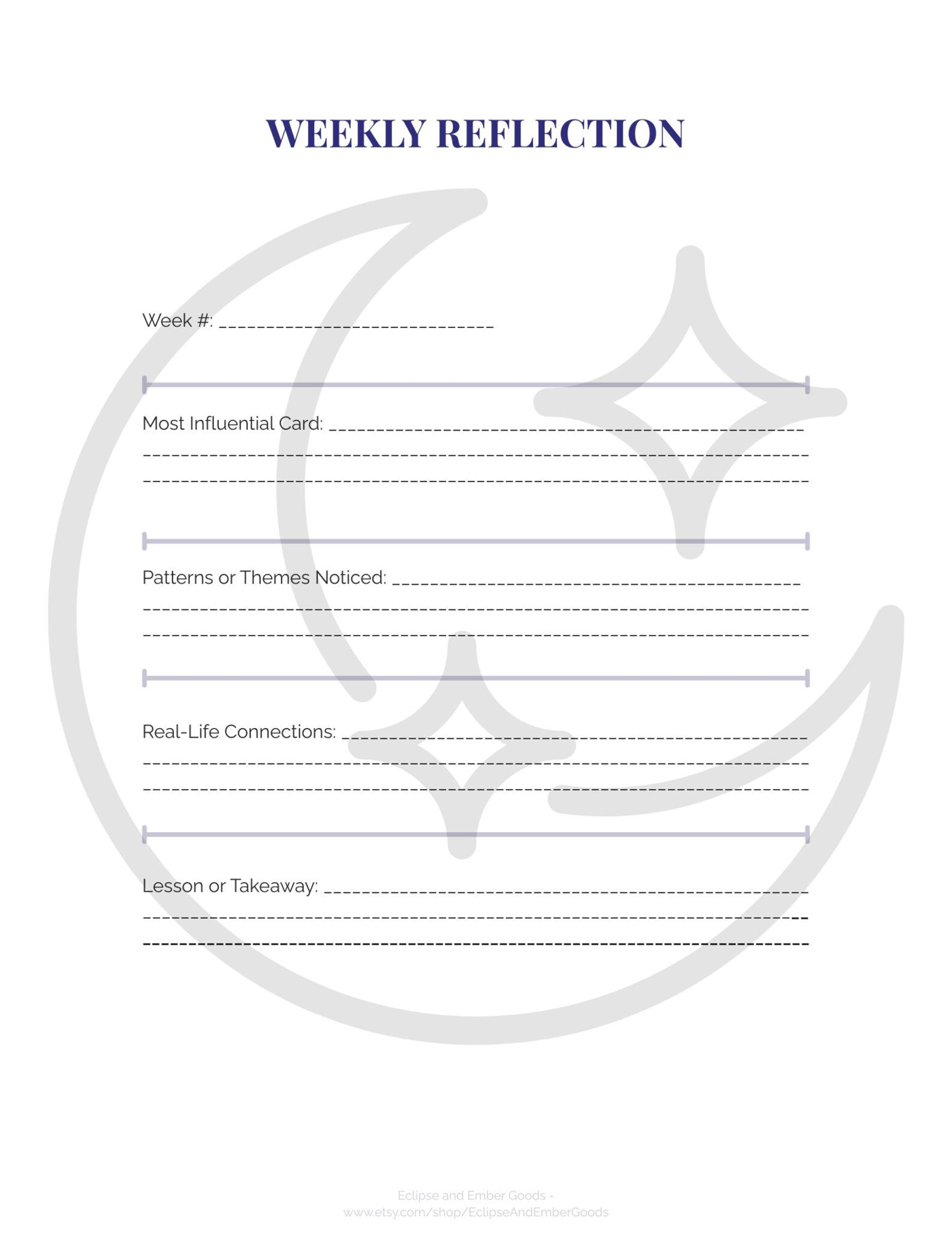 Printable Tarot Journal | 30-day Daily Card Tracker (digital Download ...