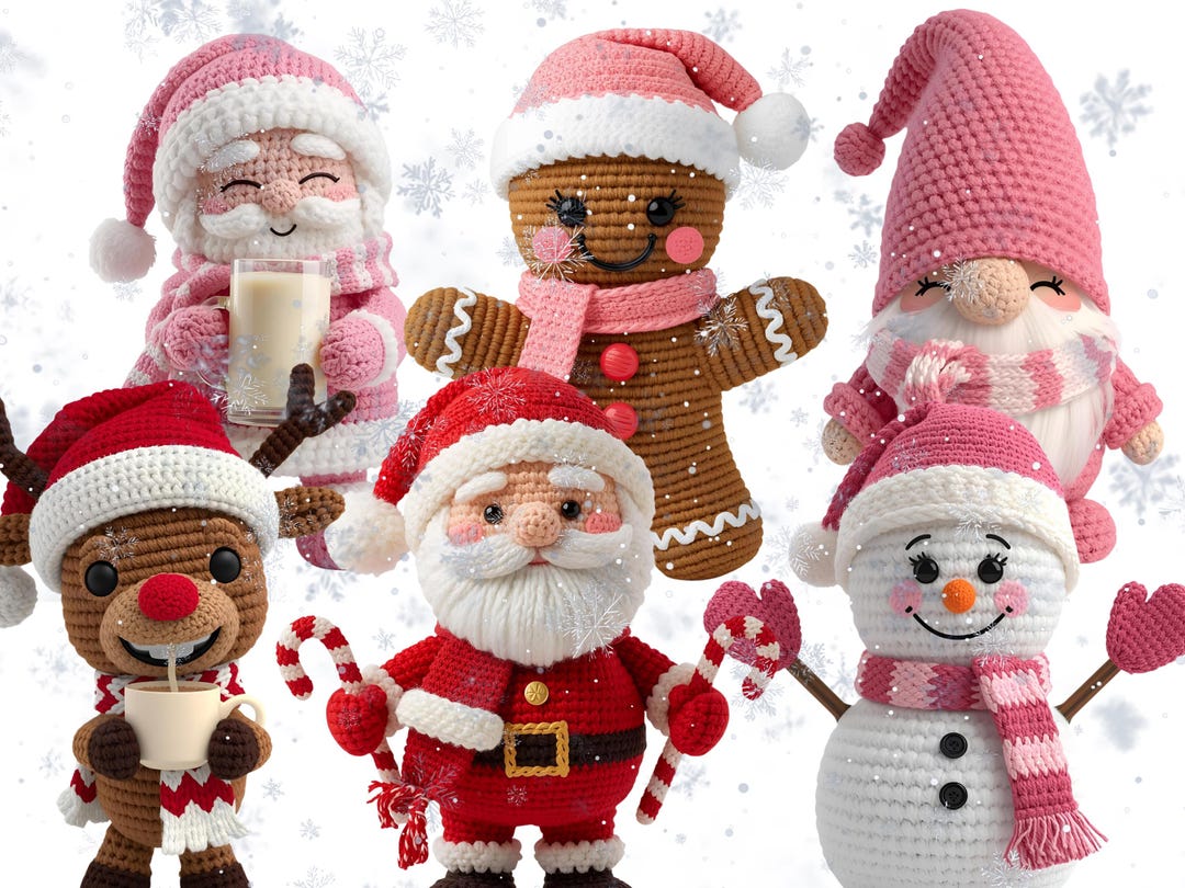 3D Printing Digital Crochet Christmas Characters | 6 Items - Etsy