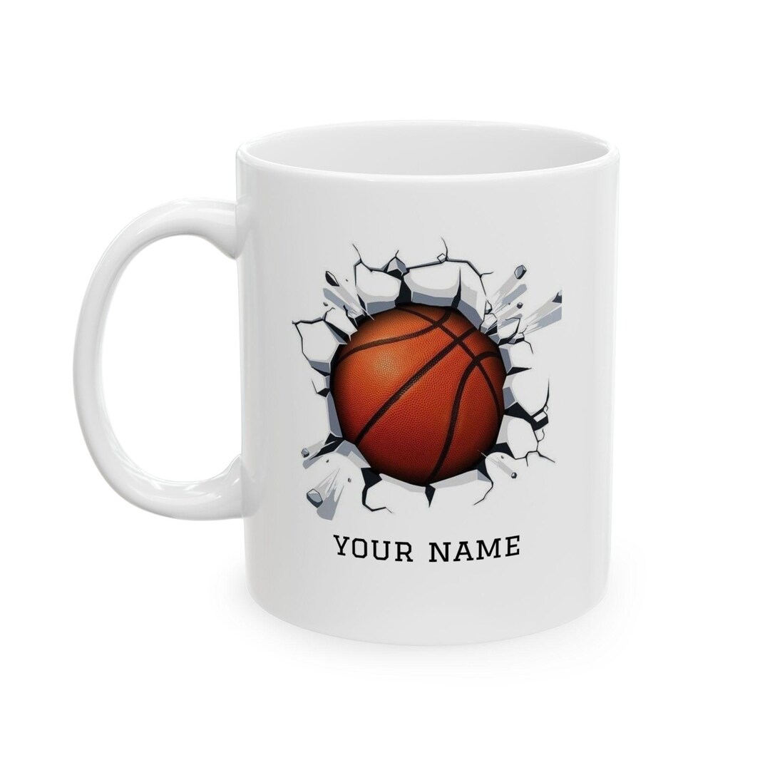 Custom Basketball Mug | Basketball Design Gift | Ceramic Basketball ...