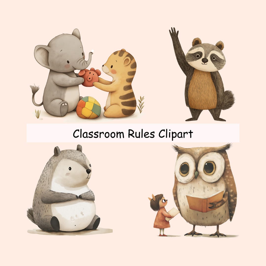 Classroom Rules Clipart, Class Rules Visuals, Behavior Expectations ...