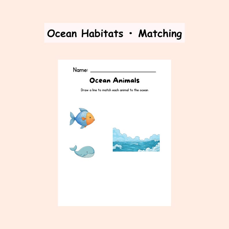 Ocean Animal Habitats Worksheets, Preschool and Kindergarten Ocean ...